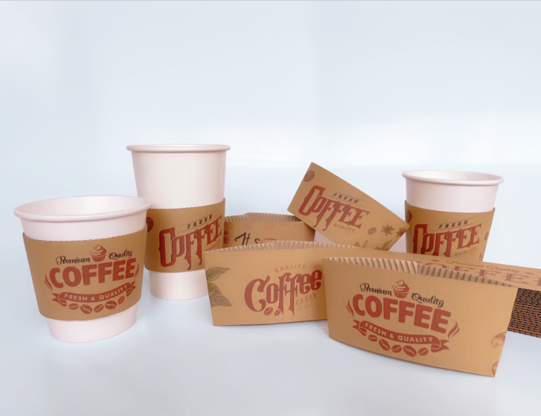 Tay Quai Ly Giấy/cover - chống nóng ly giấy - Sóng E Gài - Bộ 50 Cái